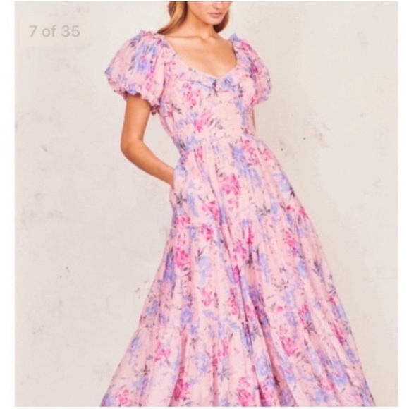 LoveShackFancy | Dresses | Loveshackfancy Emory Short Sleeve Maxi Dress ...